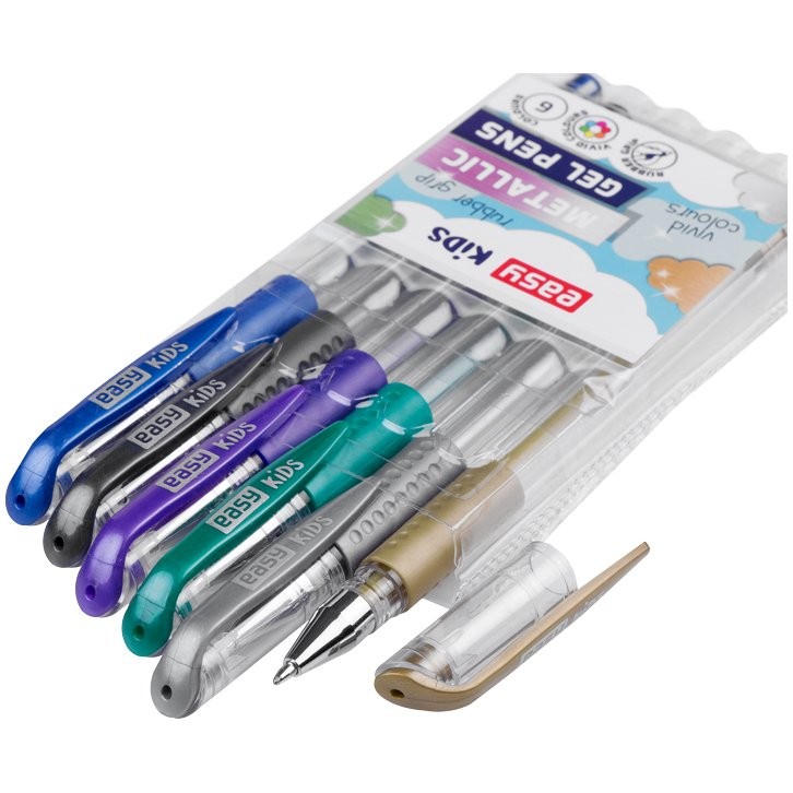 Gelové pero Easy Kids Metallic sada 6 farieb | Skolske–tasky.sk