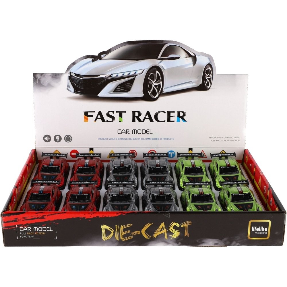 Auto závodné kov/plast na spätné natiahnutie na batérie so zvukom so ...