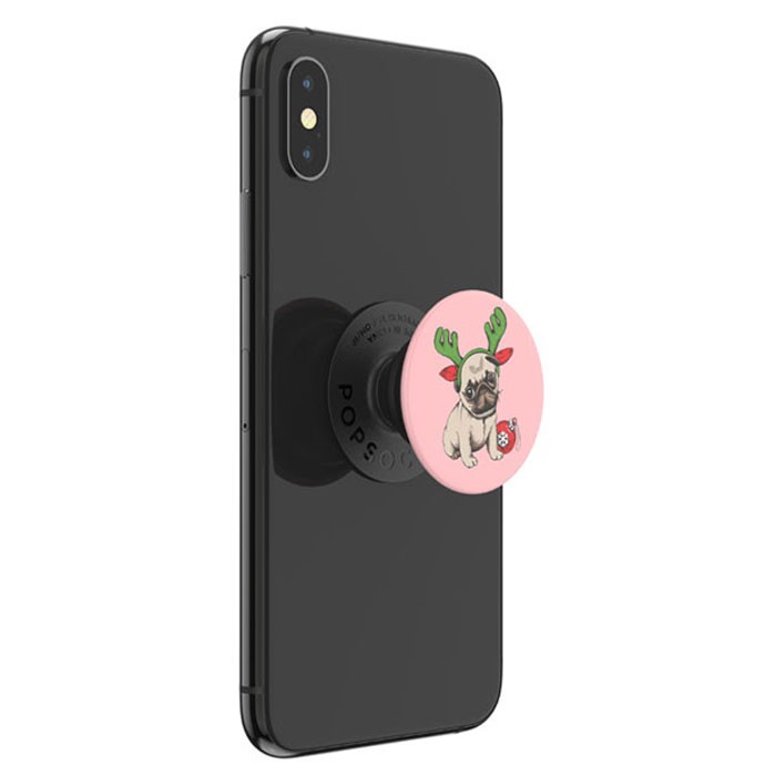 PopSockets PopGrip Gen.2, Holiday Pug, vianočný mopslík | Skolske–tasky.sk