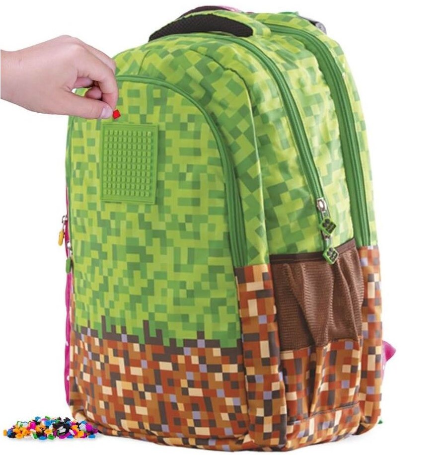 Študentský batoh Pixie Crew PXB-06-83 Minecraft zeleno-hnedý | Skolske ...