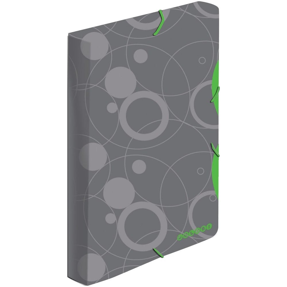 Krabica PP s gumou A4 Duo Colori šedá-zelená | Skolske–tasky.sk