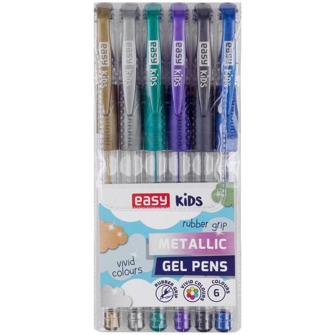 Gelové pero Easy Kids Metallic sada 6 farieb | Skolske–tasky.sk