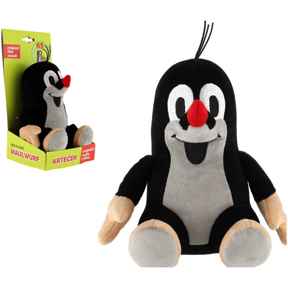Krtko sediaci hovoriaci plyš 15cm na batérie | Skolske–tasky.sk
