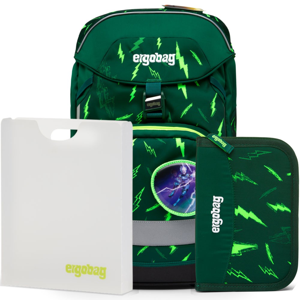 Školský set Ergobag prime Fluo blesk 2023 batoh+peračník+dosky ...