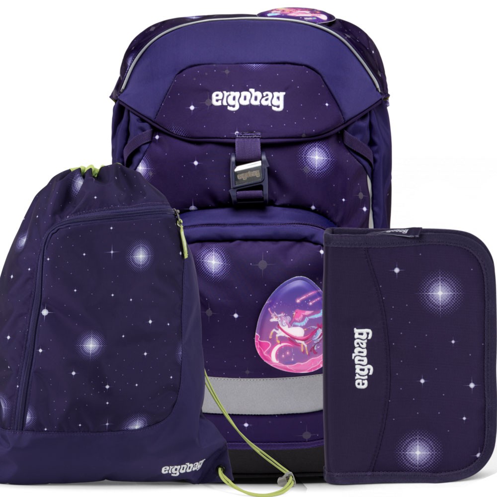 Školský batoh Ergobag prime Galaxy fialový 2023 SET | Skolske–tasky.sk