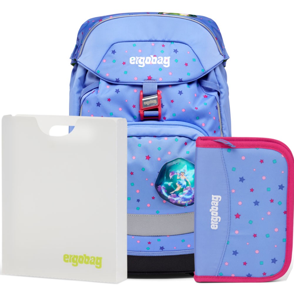 Školský set Ergobag prime Magical Blue 2023 batoh+peračník+dosky | Skolske–tasky.sk