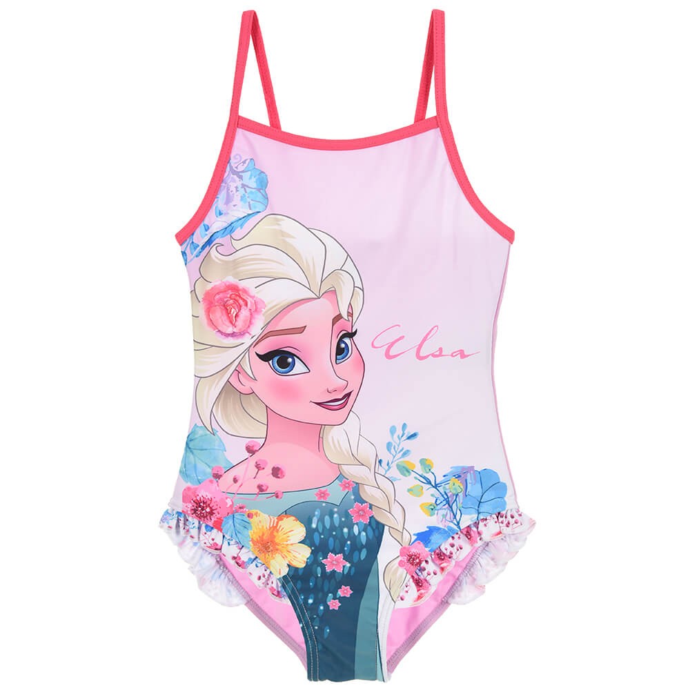 Jednodielne plavky Ľadové kráľovstvo ružové | Skolske–tasky.sk